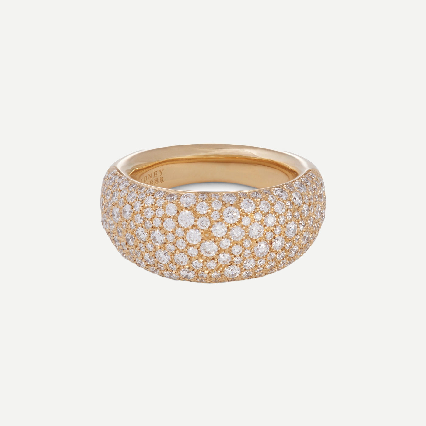 French Dome Ring with Diamond Pavé - Sidney Garber