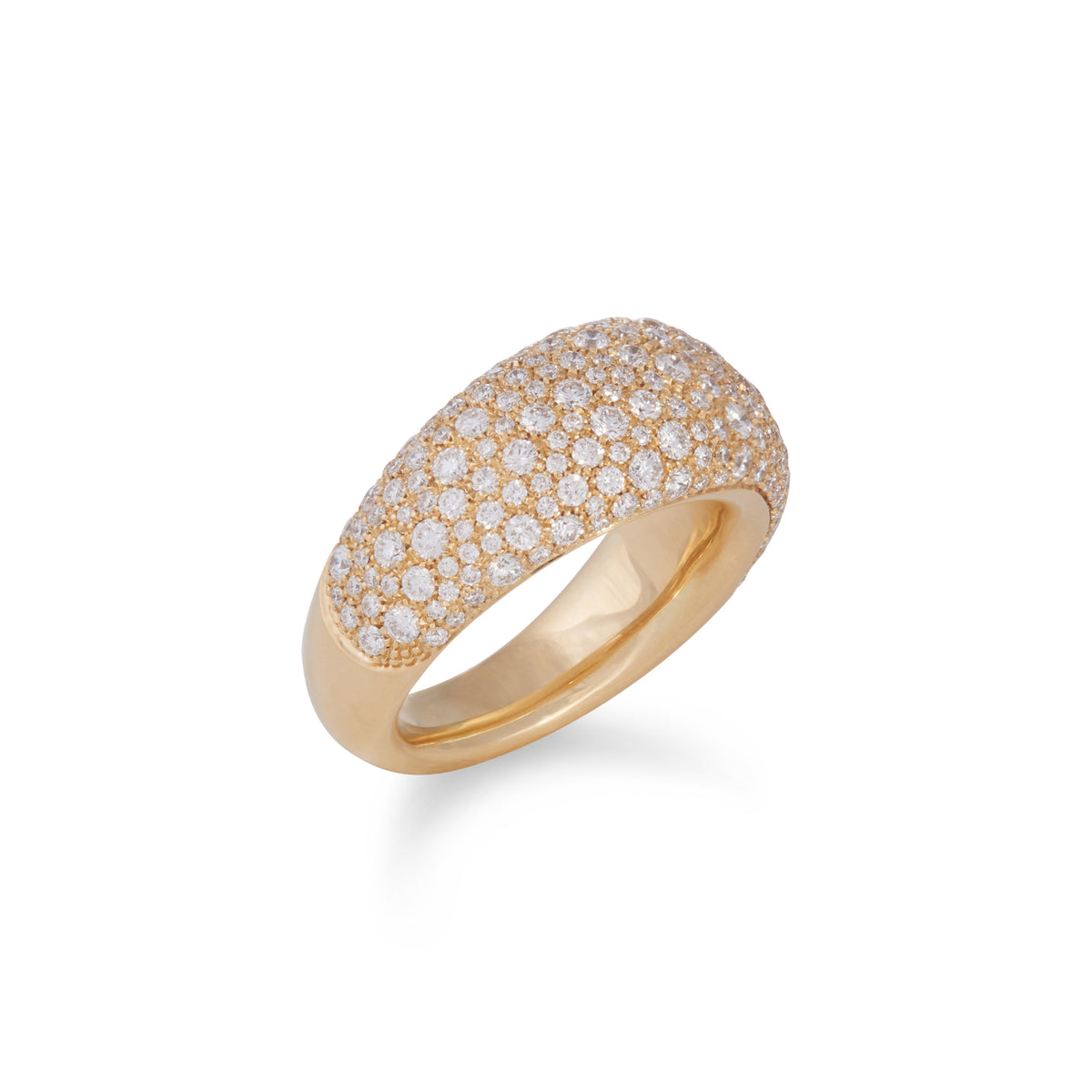 French Dome Ring with Diamond Pavé - Sidney Garber