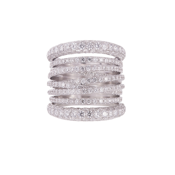Diamond Tall Scribble Ring - Sidney Garber