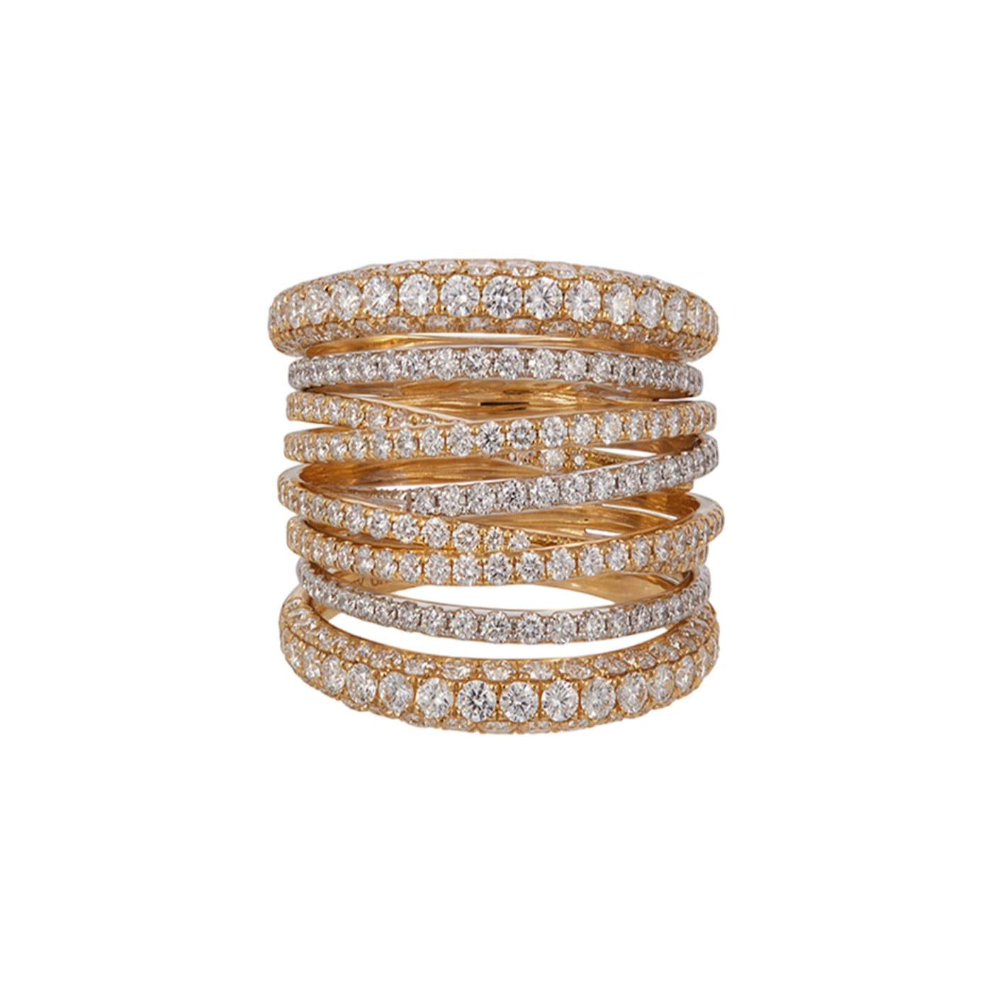 Diamond Tall Scribble Ring - Sidney Garber