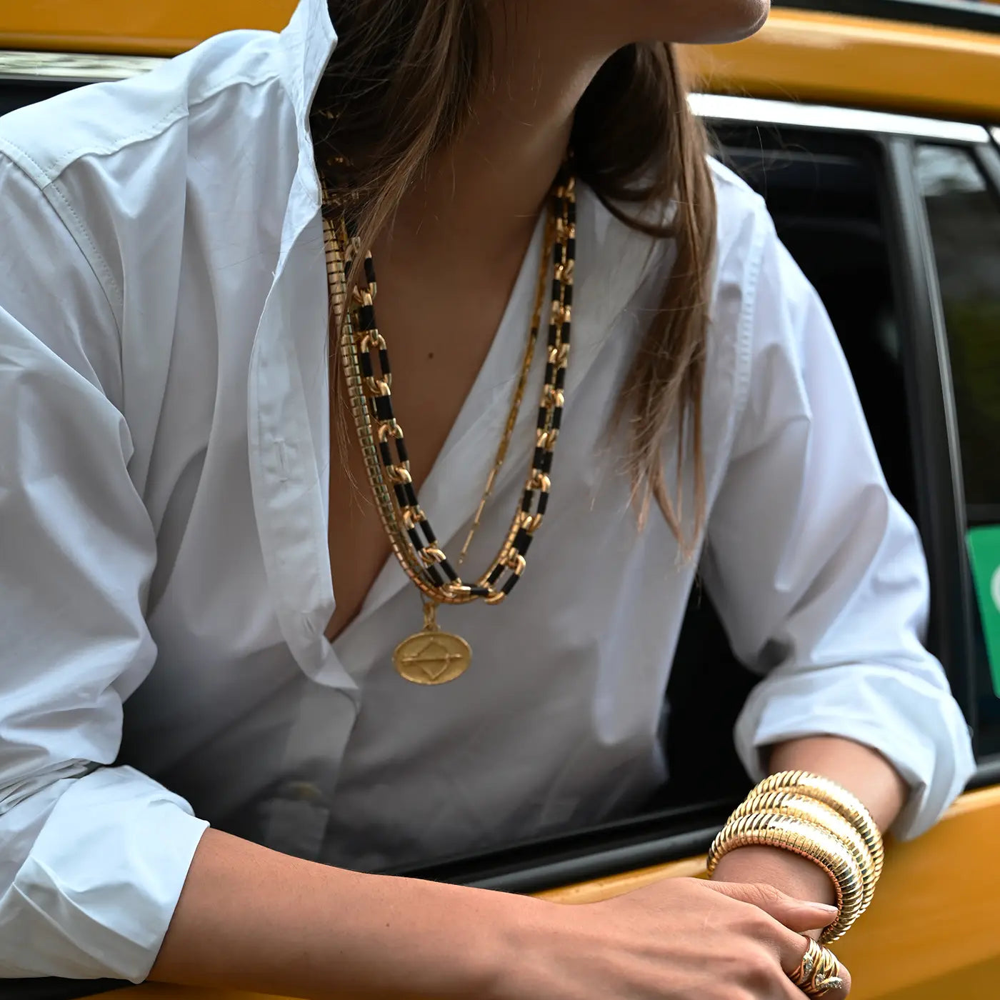 Ebony and Gold Link Necklace - Sidney Garber Ebony and Gold Link Necklace - Sidney Garber